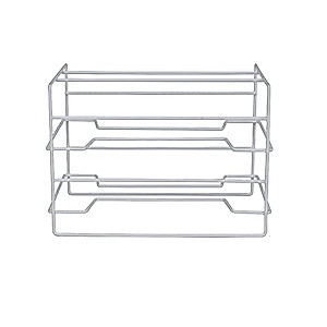 Home Basics 3 Tier Heavy Duty Kitchen Countertop or Cabinet Wrap Organizer for Food Wrap, Foil, Wax Parchment Paper, Plastic Bags White Finish