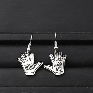 ENSIANTH TV Show Inspired Gift Klaus Gift Hello Goodbye Earring Hands Earrings Klaus Fans Gift (Hands Earrings)