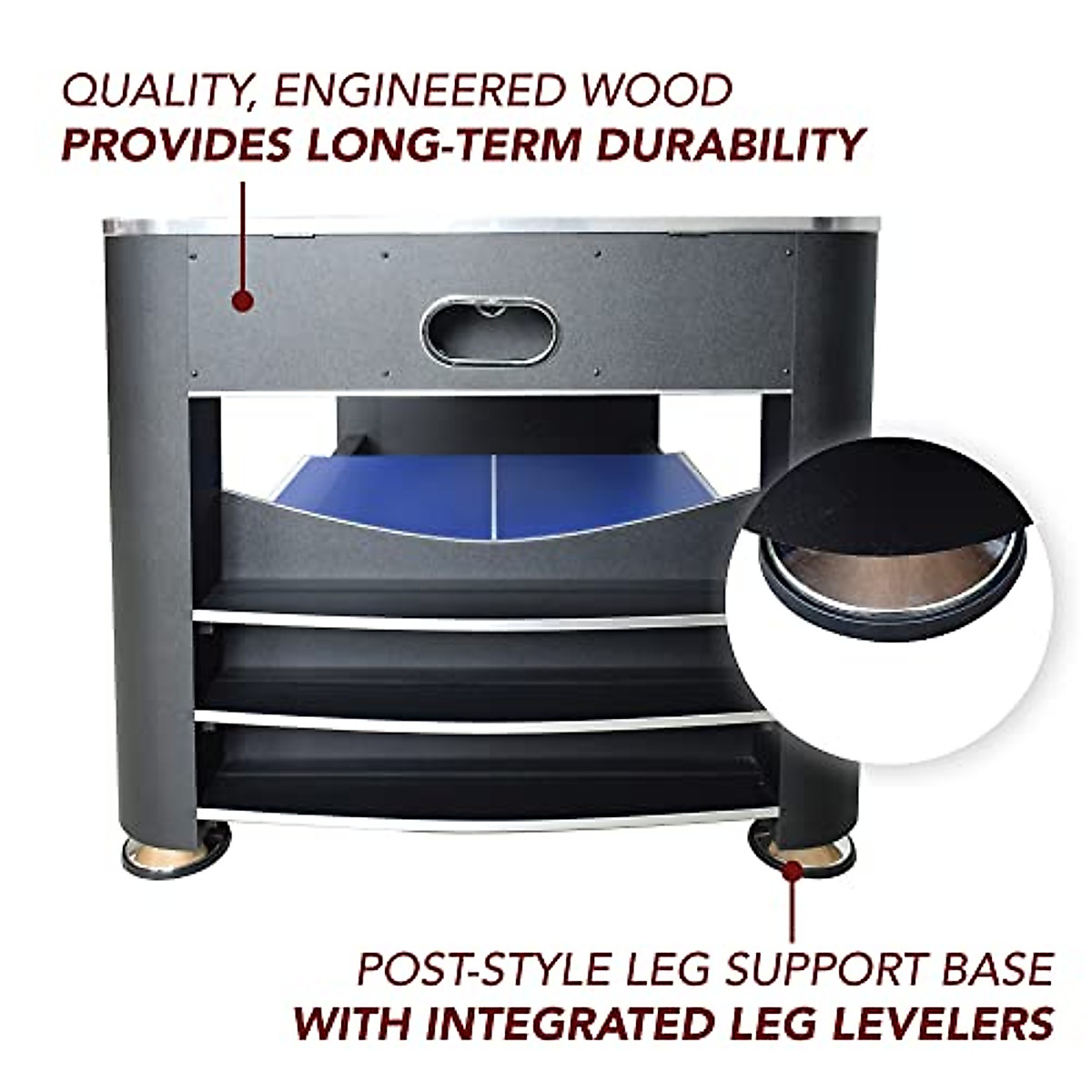 Triple Threat 6-ft 3-in-1 Multi Game Table with Billiards, Air Hockey, and Table Tennis