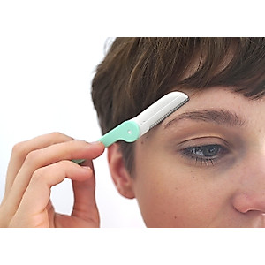 Contours Rx Derma Blades - Facial Razor & Dermaplaning Tool for Peach Fuzz, Bikini Line, Eyebrows, Arms and Neck - Portable Stainless Steel Face Razors with Foldable Handle (3pk)