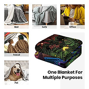 Abyx Fleece Blanket Throw Cute Lightweight Super Soft Cozy Sofa Bed Blankets Microfiber Throws for All Seasons 50''x40'', IERSFV58-{id}