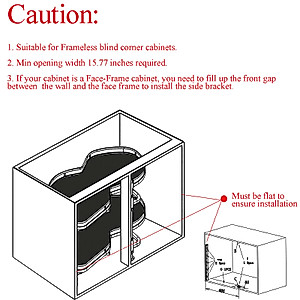 LOVKIT Blind Pull Out Shelf 2 Tier Pull Out Organizer For 36 Inch Blind Corner Cabinetry Double Layer Lazy Susan Rotating Shelves For Under Countertop Space Left Swing Out Tray Black Corner