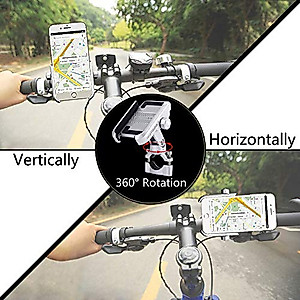 2022 vicelecus Motorcycle Phone Mount, Adjustable Anti Shake Metal Bike Phone Holder for iPhone 13 Plus Samsung Galaxy S21 S20 S10 GPS Silver