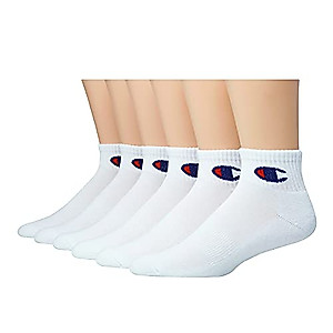 Champion womens 6-pack Logo Ankle Socks, White, 5 9 US