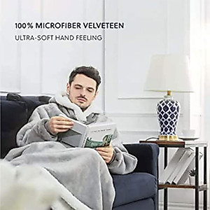 ALIBRAHIM Wearable Blanket Hoodie for Couples, Long-Length Oversize Blanket Sweatshirt for Women and Men Adults, Wearable Hooded Blanket Sweatshirt With Pocket,One Size Fits All (Green)