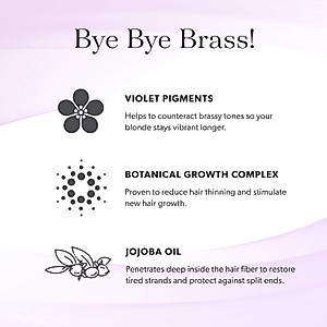 Nourish Beaute Sulfate Free Hair Growth Shampoo to Tone, Highlight and Shine with Violet Pigments and Jojoba Oil, Cruelty Free