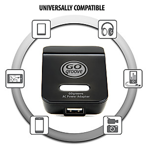 GOgroove Universal Fitness Tracker USB Power Adapter Wall Plug - Compatible with Fitbit Charge, Inspire, Versa, Ionic, Alta HR, Fossil, Samsung, Lintelek, LETSCOM and More Fitness Trackers