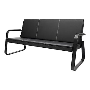 MIMODA Waiting Room Reception Bench, Lobby Reception Chairs with Armrest Office Guest Conference Chairs for Clinic Office Airport Barber Salon Bank, 3 Seat