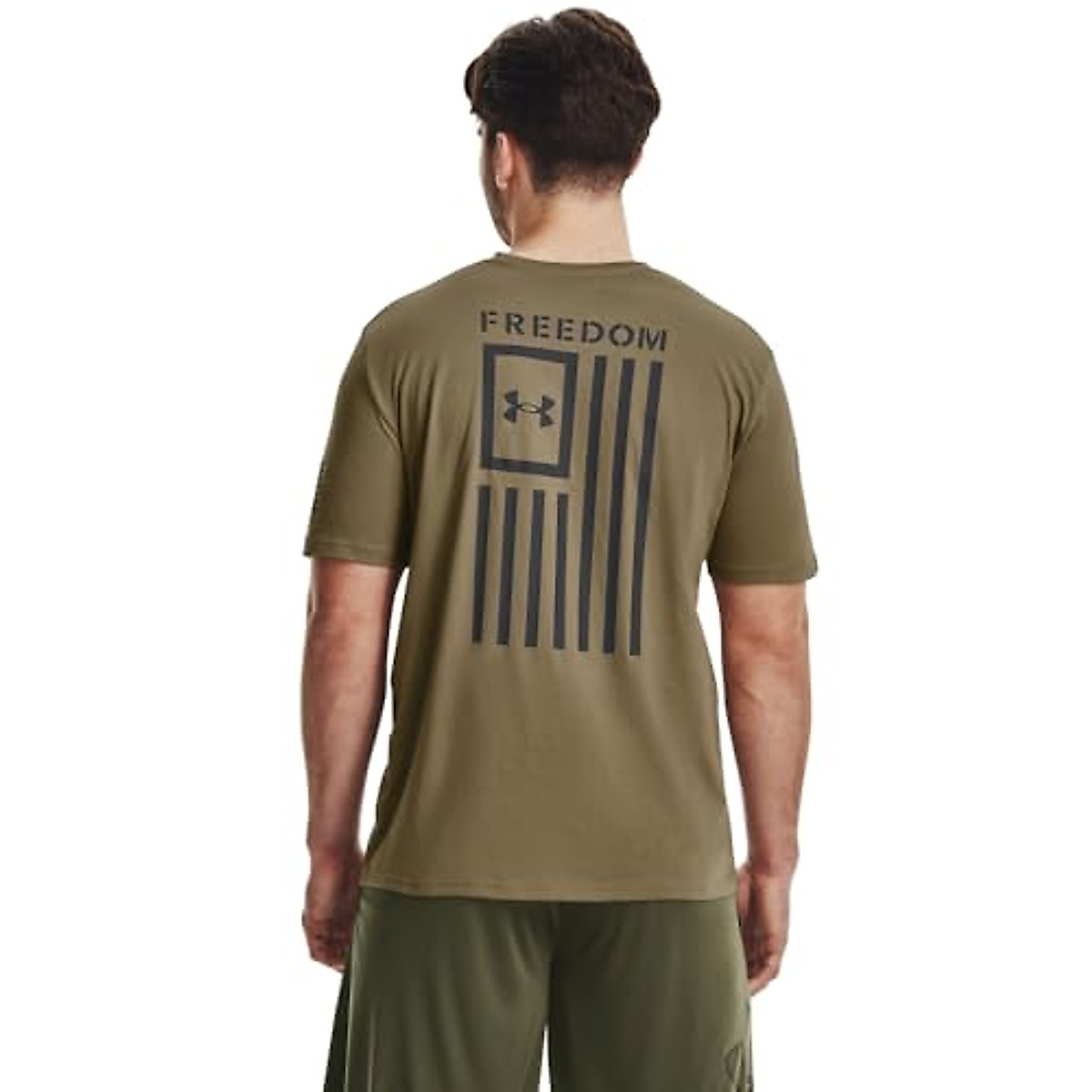 Under Armour Men's New Freedom Flag T-Shirt, (499) Federal Tan / / Jet Gray, Large