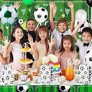 BLMHTWO 12 Pack Soccer Paper Bags Soccer Snack Bags with Stickers, Soccer Bags for Treats Soccer Gift Bags for Kids Party Favors Birthday Party Supplies