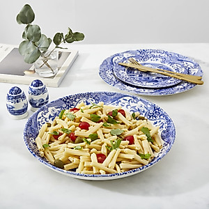Spode Blue Italian Pasta Serving Bowl | 12 Inch Serving Bowl for Pasta and Salad | Made in England from Fine Porcelain | Blue/White | Microwave and Dishwasher Safe