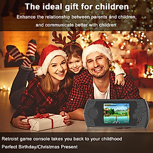 Handheld Games for Kids 16 Bit Retro Video Game Player Built-in 230 HD Games 3” TFT Screen Rechargeable Electronic Games Support Headphone for Best Gift (Black)