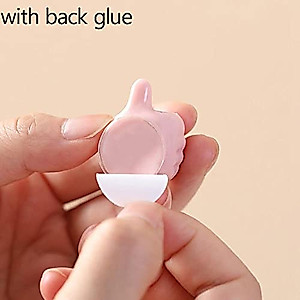 Cute Wall Hooks, Hand Shaped Adhesive Hooks Creative Clothes Hooks, Mini Data Wire Holders Versatile Bathroom Hooks(Pink)