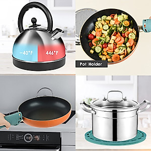 Smithcraft Silicone Trivet Mat Big Round Silicone Pot Holder Hot Pads and Trivets for Hot Dishes and Hot Pots, Hot Mats for Countertops, Tables, Spoon Rest Small Place Mats Set of 3 (White)