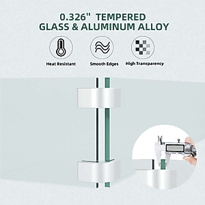 Essential Lounger Fire Pit Wind Guard for Fire Pit Table, 17.9’’L x 17.9’’W x 5.5’’H Square Fire Pit Glass Wind Guard, Tempered Glass Flame Shield with Aluminum Corner Brackets