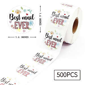 Littlefa 1.5” Best Mail Ever Stickers,Bakeries Stickers,Handmade Stickers,Small Business Stickers, Envelopes Stickers, Gift Bags Packaging 500 PCS
