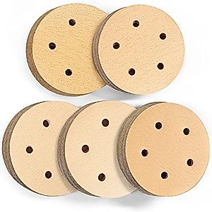 LotFancy 5 Inch 5 Hole Sanding Discs, 100PCS 60 80 120 180 220 Grit Sandpaper Assortment - Orbital Sander Pad, Hook and Loop Sand Paper