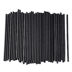 ALINK 100 Black Paper Straws, Biodegradable Disposable Drinking Straws Bulk for Party Supplies, Birthday, Wedding, Bridal/Baby Shower, Restaurant and Holiday Celebrations