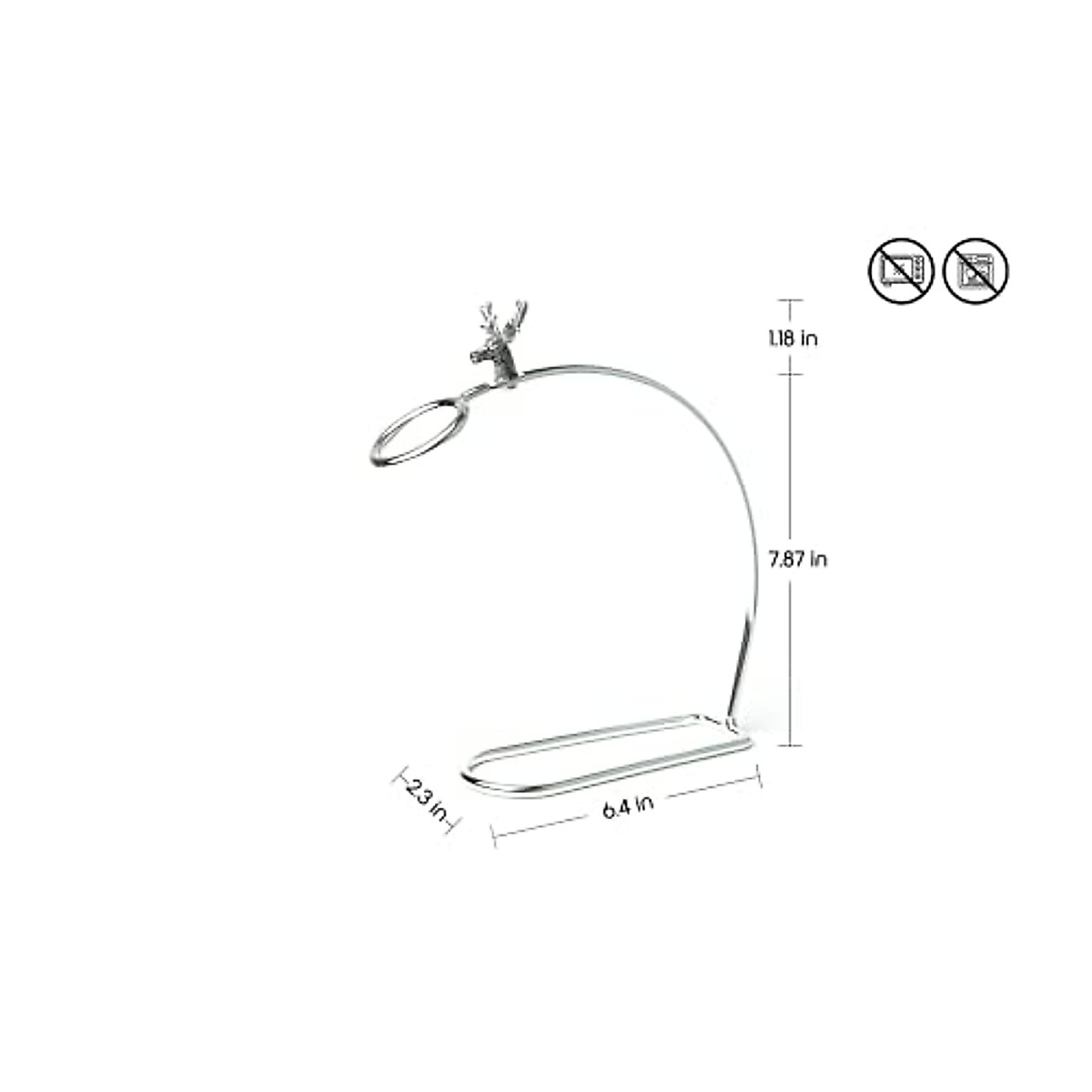 Rigeli Regent Silverplated Wire Wine Bottle Stand with Lacquer, with Stag Head Motif Metal Wine Rack Freestanding Tabletop Bottle Holder Geometric Design for Table Top Rack,Perfect Wine Holder