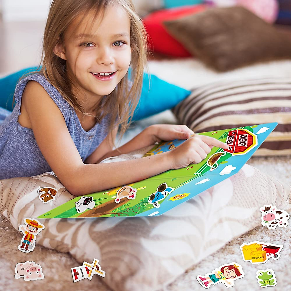 Magnetic Puzzles for Kids Ages 4-8, Travel Games for Toddlers Age 3-5, Educational Farm Theme Preschool Puzzles for Storytelling, Washable Toddler Magnets