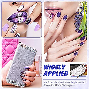 2 Pieces Diamond Painting Pen LED Drill Pens, Diamond Painting Accessories, 12 Replacement Pen Heads, 2 Anti-Slip Mats, 2 Wax Organizer Storage Cases for DIY Painting Craft Tools (Purple, Green)