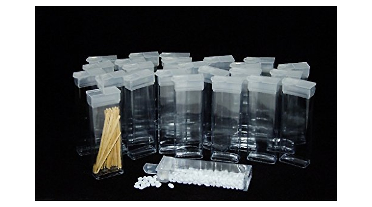 Rectangle Clear Storage Tubes w/ Flip Tops 3" - 100 Pack