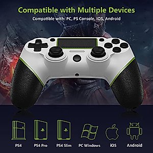 MAOMIEMIE Play-station 4 Controller Wireless Compatible with PS-4/Pro/Slim/PC/laptop, Gaming Controller with 6-Axis Motion Sensor/Dual Motor Vibration/Chargable/Turbo Continuous Shooting Adjustable