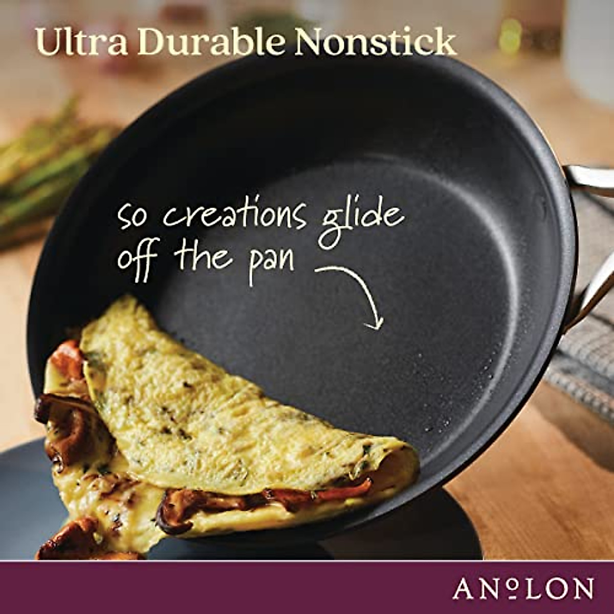 Anolon Allure Hard Anodized Nonstick Deep Square Griddle Pan/Grill, 11 Inch, Dark Gray