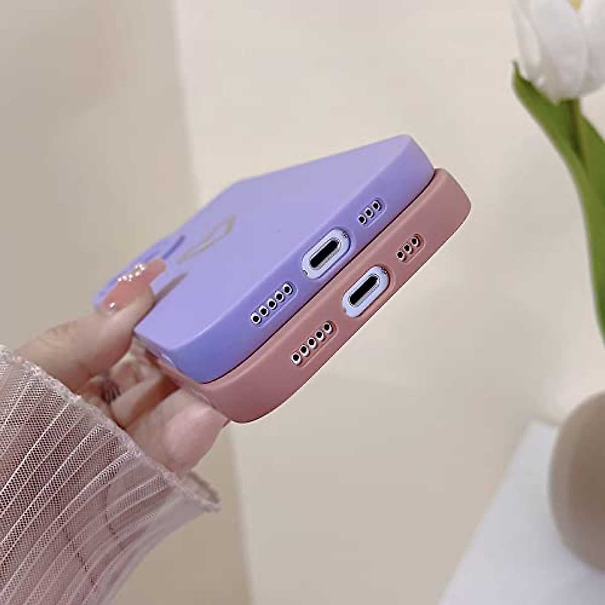 Yeddabox Compatible with iPhone 13 Mini Case for Women, Bronzing Luxury Heart Phone Case Cute Side Small Pattern Soft TPU Shockproof Full Camera Lens Protective Cover for iPhone 13 Mini (Black)