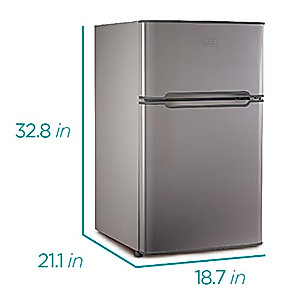 BLACK+DECKER BCRDK32V 2 Door Separate True Freezer (VCM) Mini Fridge