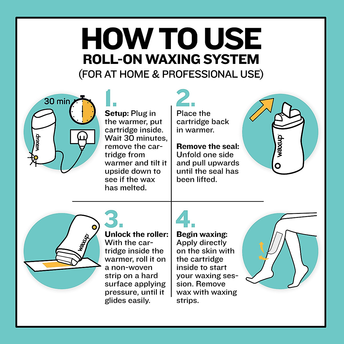 waxup Non-Woven Wax Strips 3x9, Disposable Large Waxing Strips to Use with Hair Removal Soft Wax, for Facial and Body Areas (Legs, Bikini, Arms, Face, Brow, Upper Lip), Self Waxing, 100 pieces