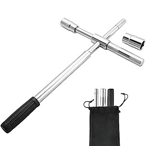 FLKQC 23" Universal Extended Lug Wrench, 4 Way Tire Iron Nut Wrench Set with Storage Bag, 17mm/19mm, 21mm/23mm