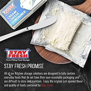 Stay Fresh Cream Cheese Container For Fridge Clear Plastic for Cream Cheese, Dishwasher Safe, BPA Free — Cheese Dish for your Pantry, Counter, Refrigerator