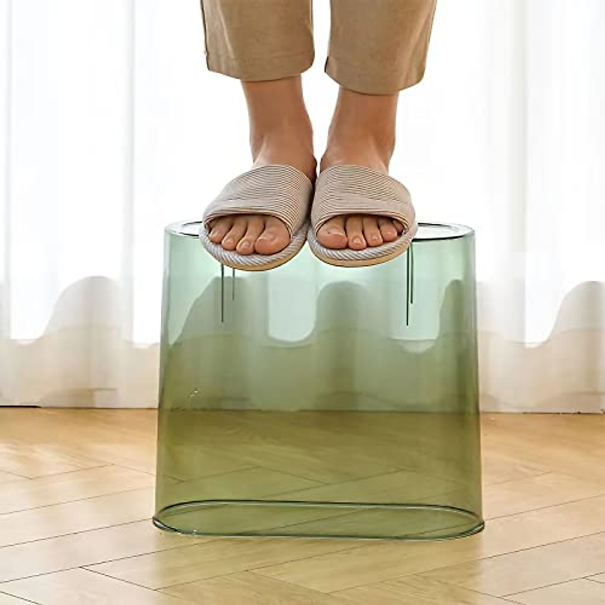 Anyoifax Small Trash Can Slim Garbage Can 3 Gallon Waste Basket Trash Bin Container for Bathroom, Bedroom, Living Room, Kitchen, Under Desk, Office, Colleg Dorm - Green