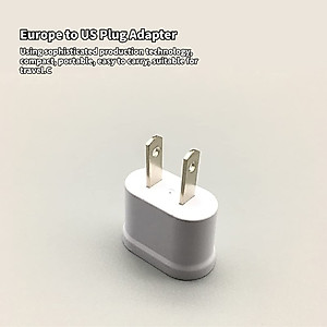 Europe to US Plug Adapter, 10Pcs EU to USA Plug Converter, 10A 1000W Universal Travel Power Converter, Spain Germany France to US Canada Mexico Adapters