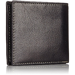 Timberland Men's Leather Passcase Trifold Wallet Hybrid, Black (Hundson), One Size