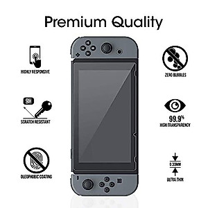 amFilm Tempered Glass Screen Protector for Nintendo Switch 2017 (2-Pack)