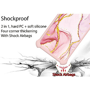 Aroepurt Case for Vortex HD65 Case Compatible with Vortex HD65 Phone Case Cover [with Tempered Glass Screen Protector][Hard PC + Soft Silicone][Ring Support] [Gold Glitter+Luminous] JSF-FDL