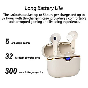 Olyre Wireless Earbuds V5.3 Bluetooth Earbuds Stereo Bass Earphones ENC Ear Buds 40H Playtime LED Power Display IPX5 Waterproof in-Ear Earbuds with 4 Mics for Sport Meeting