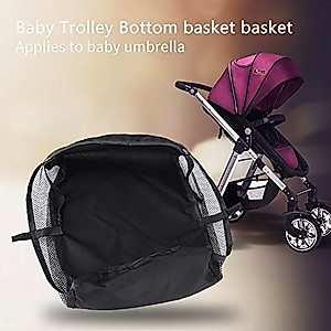 Stroller Organizer Under Baby Stroller Storage Basket Pram Waterproof Netting Underseat Basket Mesh for Stroller Storage Organizer Bag Accessories, 11.8x11.8x3.9inch