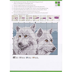 LUBOT Wolf Latch Hook Kits Rug Making Kits DIY for Kids/Adults with Printed Canvas Pattern 20" X 15"