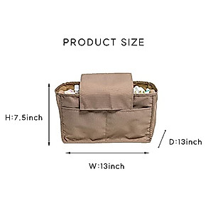 enreve Purse Organizer Insert, Bag Handbag Tote Organizer, Diaper bag, Bag in Bag for Longchamp and More (BEIGE)