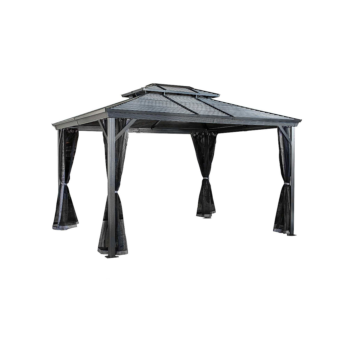 Sojag 10' x 12' Ventura II Hardtop Gazebo Outdoor Weather-Resistant Aluminum Frame Sun Shelter