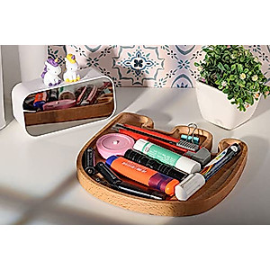 CrystalTears Wooden Serving Tray Platter Handmade Elephant Shaped Snack Fruit Dessert Serving Platter Wood Crystal Display Tray Jewelry Trinket Dish for Home Decoration