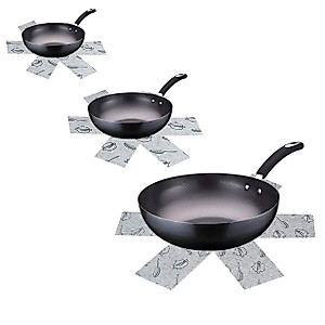 Acronde 12PCS Pot & Pan Protectors Cookware Protector Set Divider Pads to Prevent Scratching, Separate and Marring, 3 Sizes-15/14"/10" Diameter