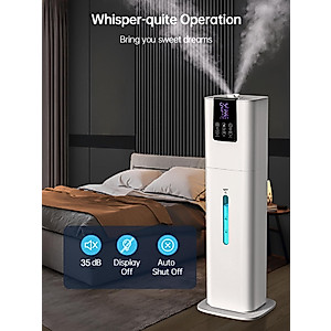 Smart Humidifiers for Bedroom Large Room,(8L) 2.1Gal Cool Mist Top Fill Diffuser Ambient Light, WIFI App & Remote Control, 3 Mist Modes, 12H Timer, 35dB Quiet Humidifier for Home Office Plant