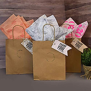 Brown Paper Bags with Handles - 10x5x13 50 Pack Medium Kraft Brown Bags with Handles for Gift Wrap, Wedding Favor Bags & Party Goodie Bags, Small Business, Retail, Boutique & Shopping Use, in Bulk