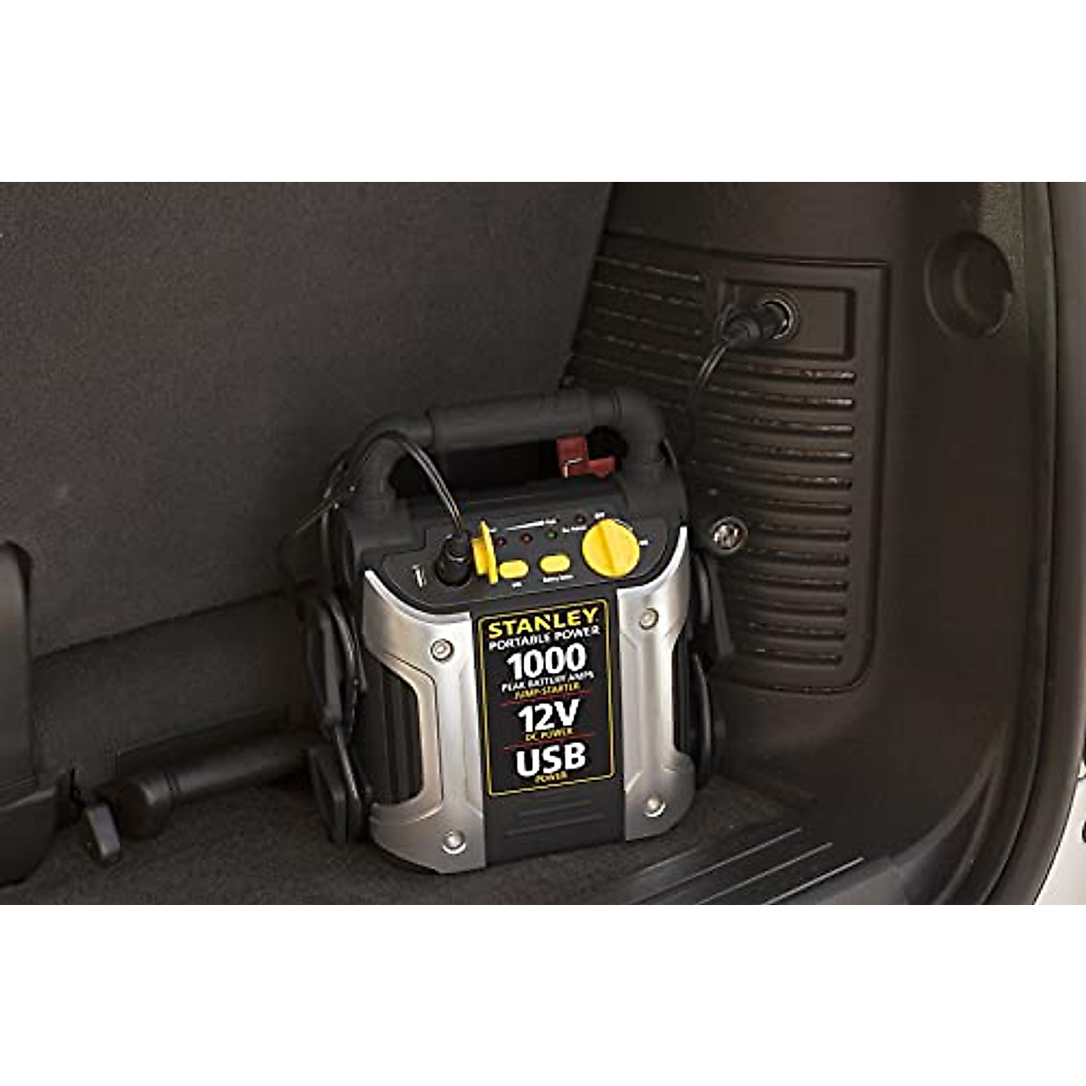 STANLEY J509 Portable Power Station Jump Starter: 1000 Peak Amp Battery Booster, USB Port, Battery Clamps