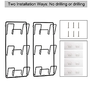 Cokorgue Pot Lid Organizer for Cabinet Door No Drilling, Pot Lid Holder for Kitchen Organization & Storage, 2 Pack Black