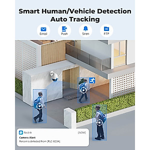 REOLINK 4K Outdoor Home Security Cameras, PoE IP Surveillance, Smart Human/Vehicle Detection, 5X Optical Zoom, RLC-823A(Auto Tracking & Patrol) Bundle with RLC-842A (IK10 Vandalproof)
